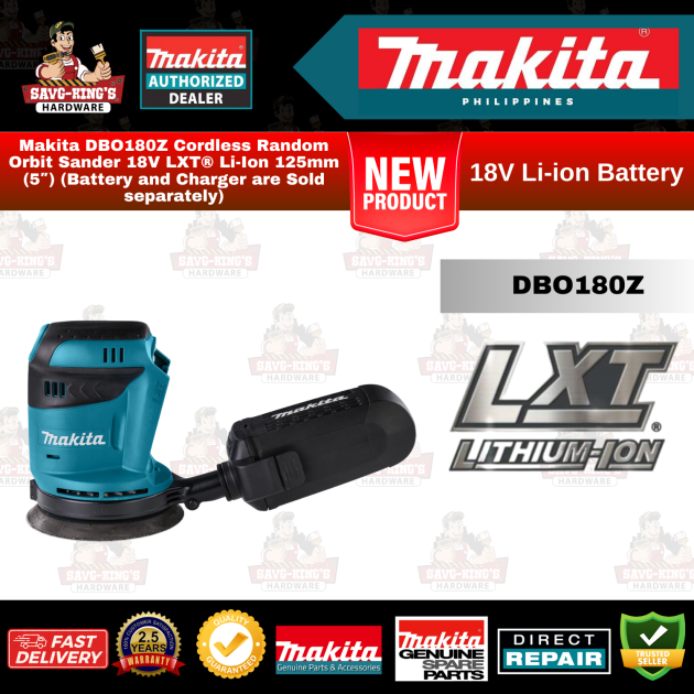Makita DBO180Z Cordless Random Orbit Sander - 18V LXT (125mm/5″) SAVG ...