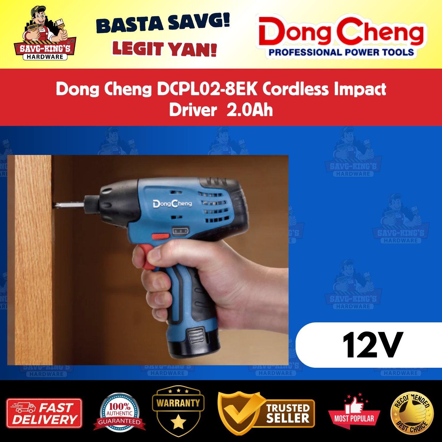 Dong Cheng Dcpl02 8ek Cordless Impact Driver 12v 2 0ah Savg Kings