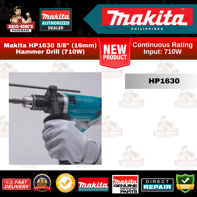 Makita HP1630 5/8" (16mm) Hammer Drill (710W) SAVG-KING'S HARDWARE TRADING