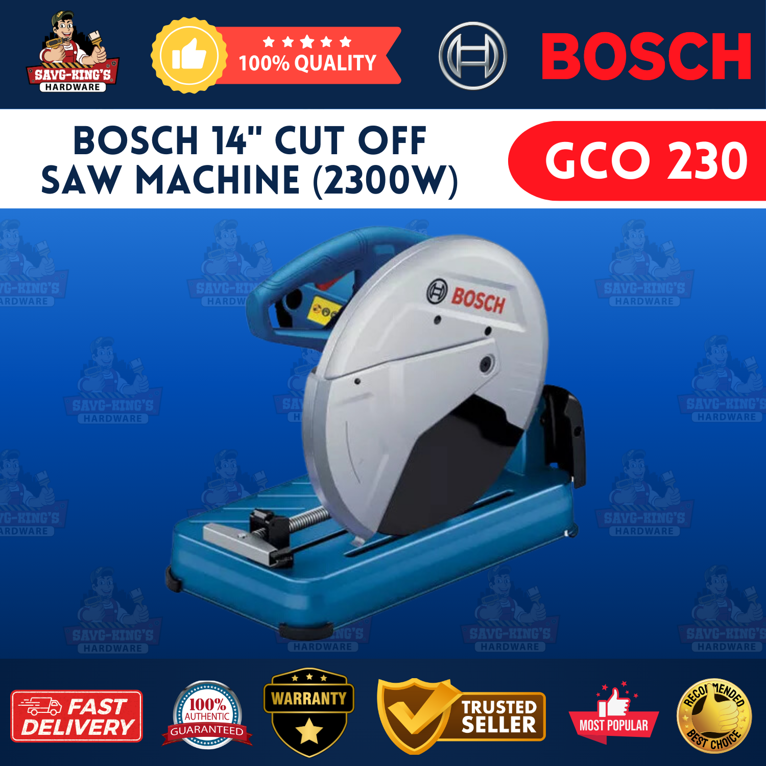 Bosch GCO 230 14" Cut-Off Saw Machine (2300W) SAVG-KING'S HARDWARE TRADING