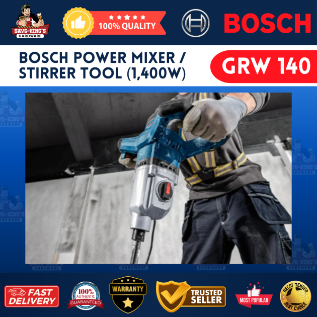 Bosch GRW 140 Professional Power Mixer / Stirrer Tool (1,400W) SAVG ...