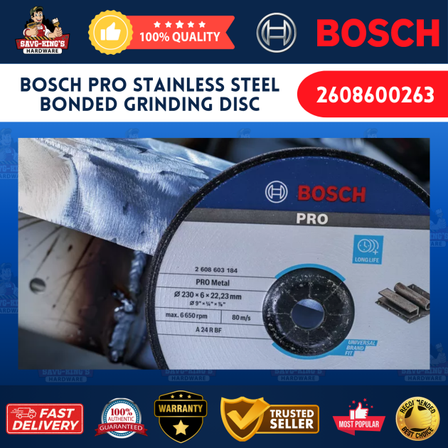 BOSCH PRO Stainless Steel Bonded Grinding Disc 2608600263 SAVG-KING'S ...