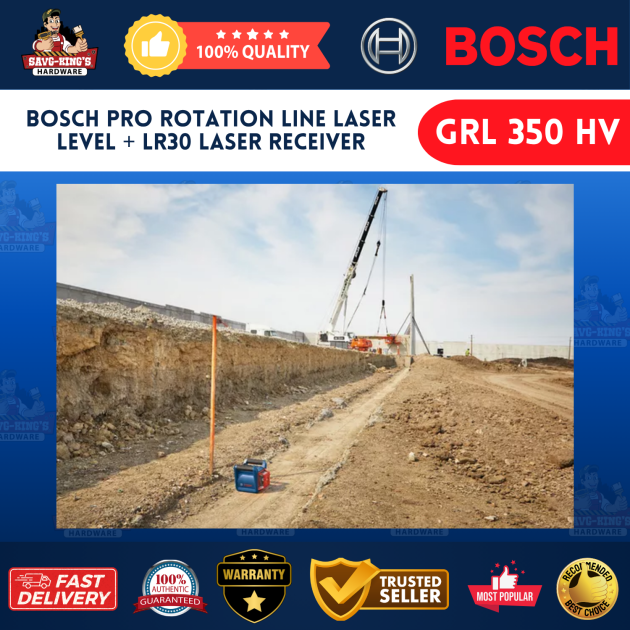 BOSCH GRL 350 HV PROFESSIONAL ROTATION LINE LASER LEVEL + LR30 LASER ...