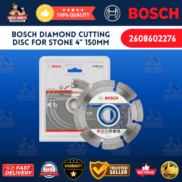 Bosch Diamond Cutting Disc for Stone 4" 150mm (2608602276) SAVG-KING'S ...