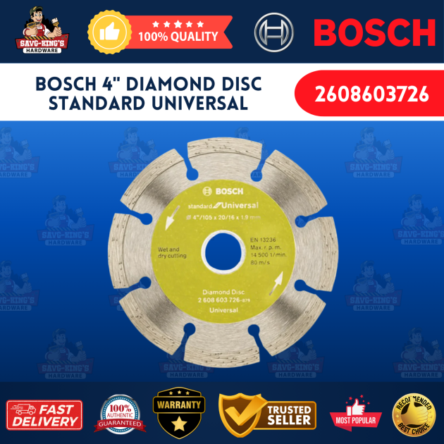 Bosch 4" Diamond Disc Standard Universal (2608603726) SAVG-KING'S ...