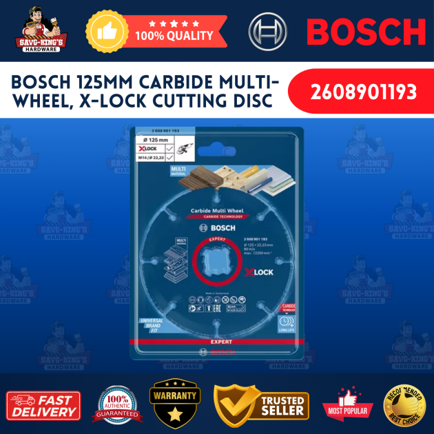 Bosch 125mm Carbide Multi-Wheel, X-Lock Cutting Disc (2608901193) SAVG ...
