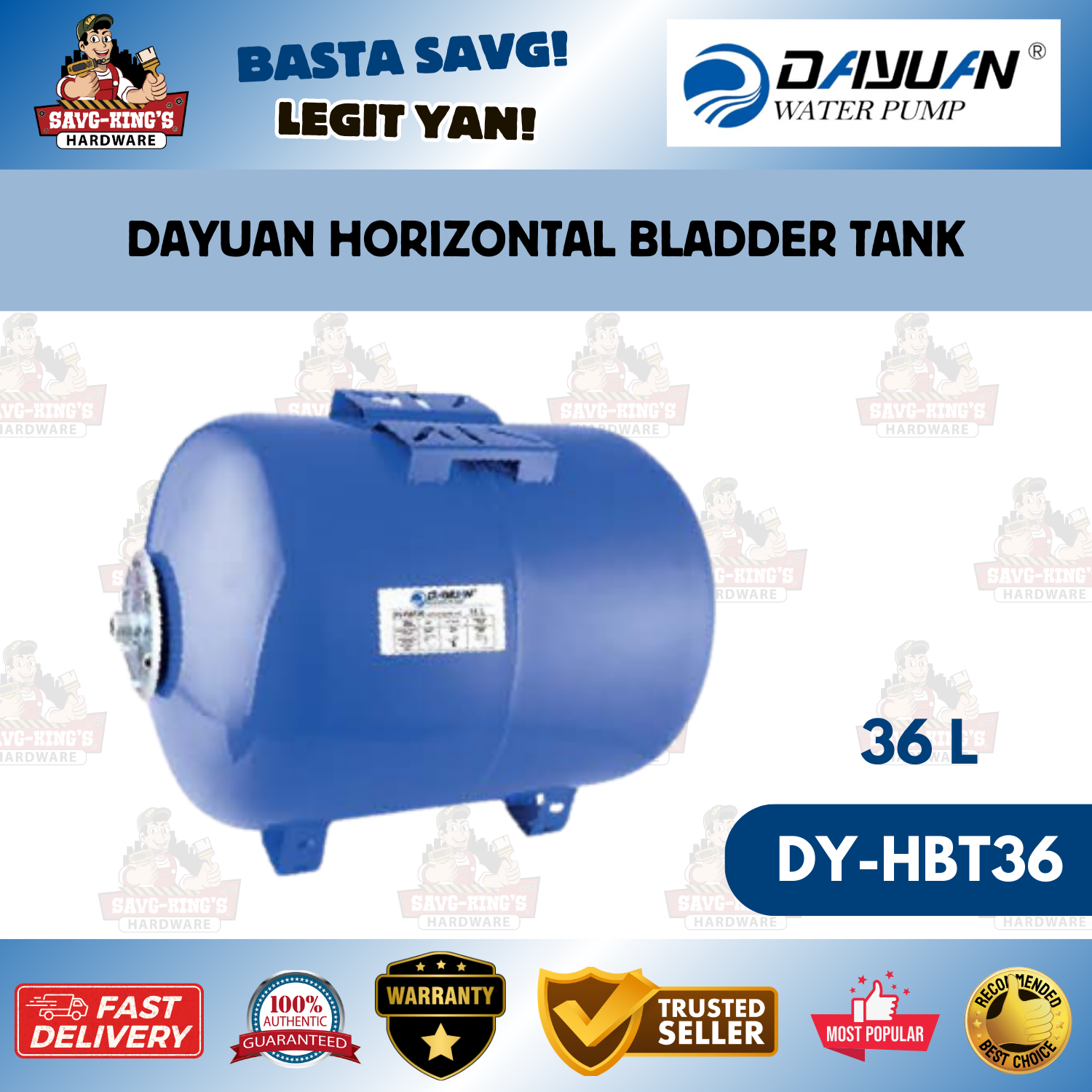 DAYUAN HORIZONTAL BLADDER TANK SAVG-KING'S HARDWARE TRADING